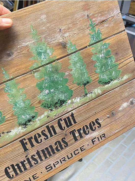 Fresh Cut Stenciled Christmas Sign