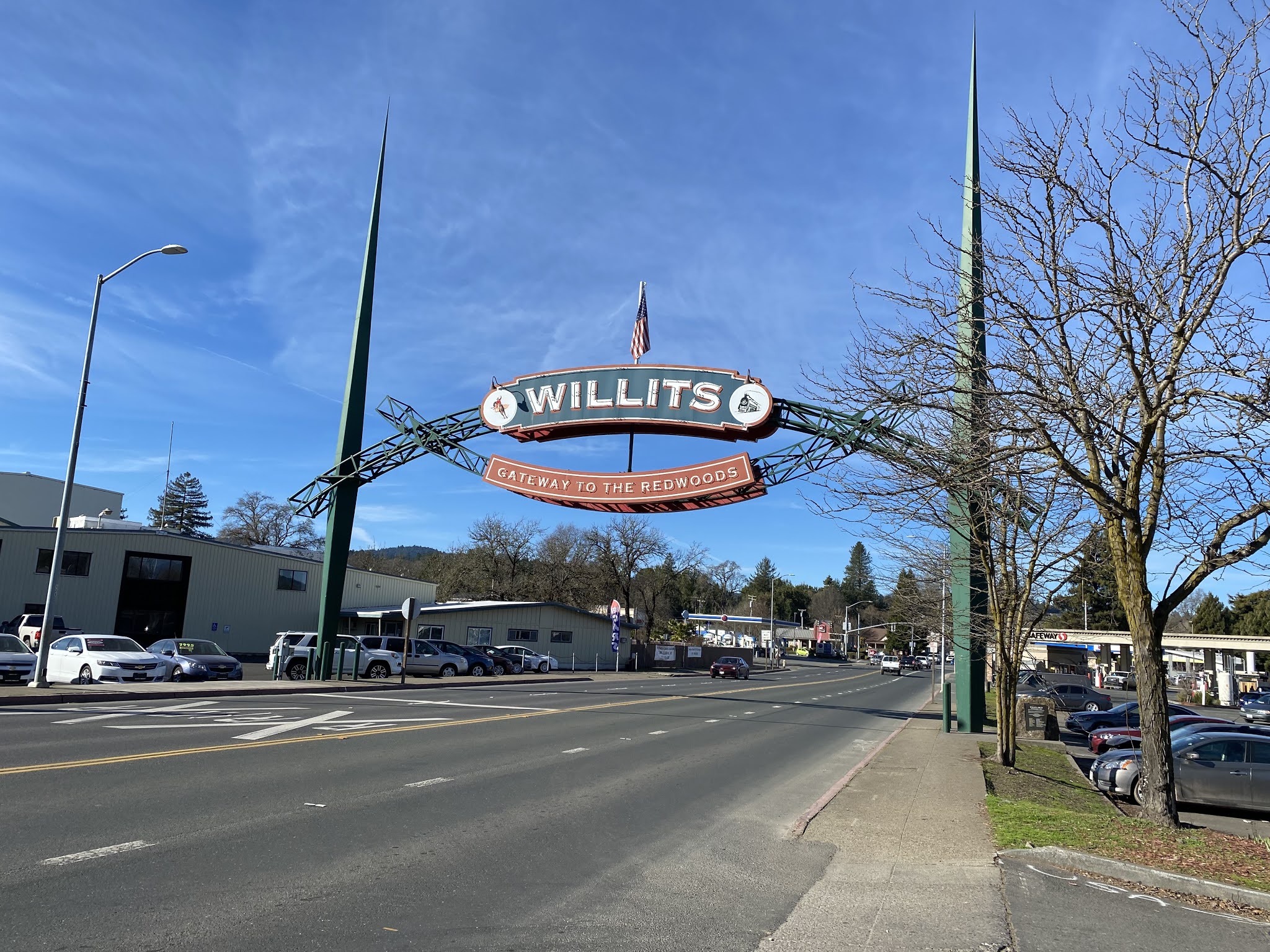 US Route 101 and California State Route 20 in Willits