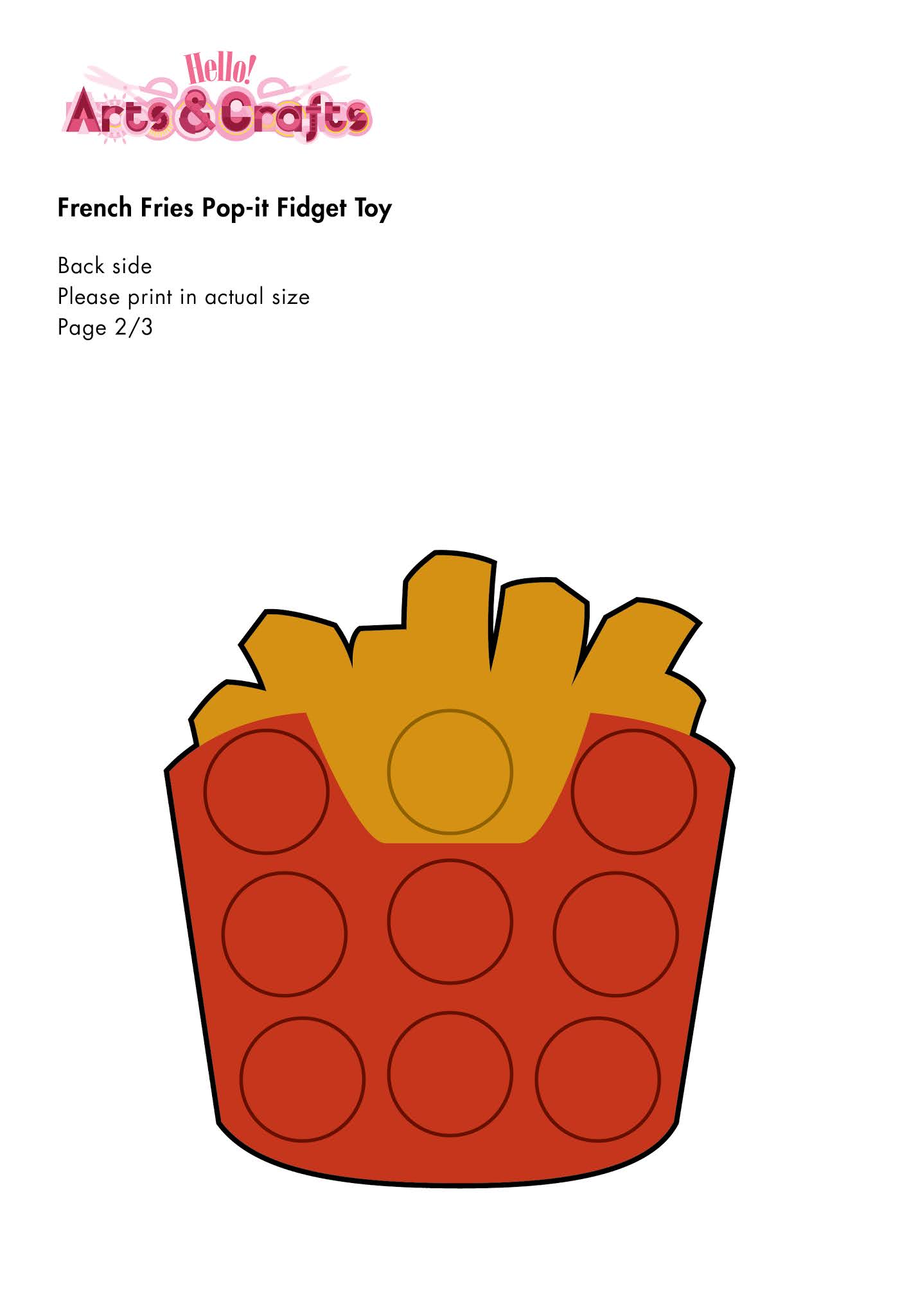 감자튀김 팝잇 만들기 / 무료도안 / DIY French fries Pop It / Free Printables