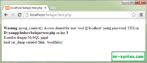 Cara Membuat Koneksi PHP dengan MySQL mysql_connect() | Mr Syntax ...
