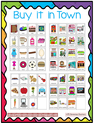 EFL Elementary Teachers: Where do you buy things in town?