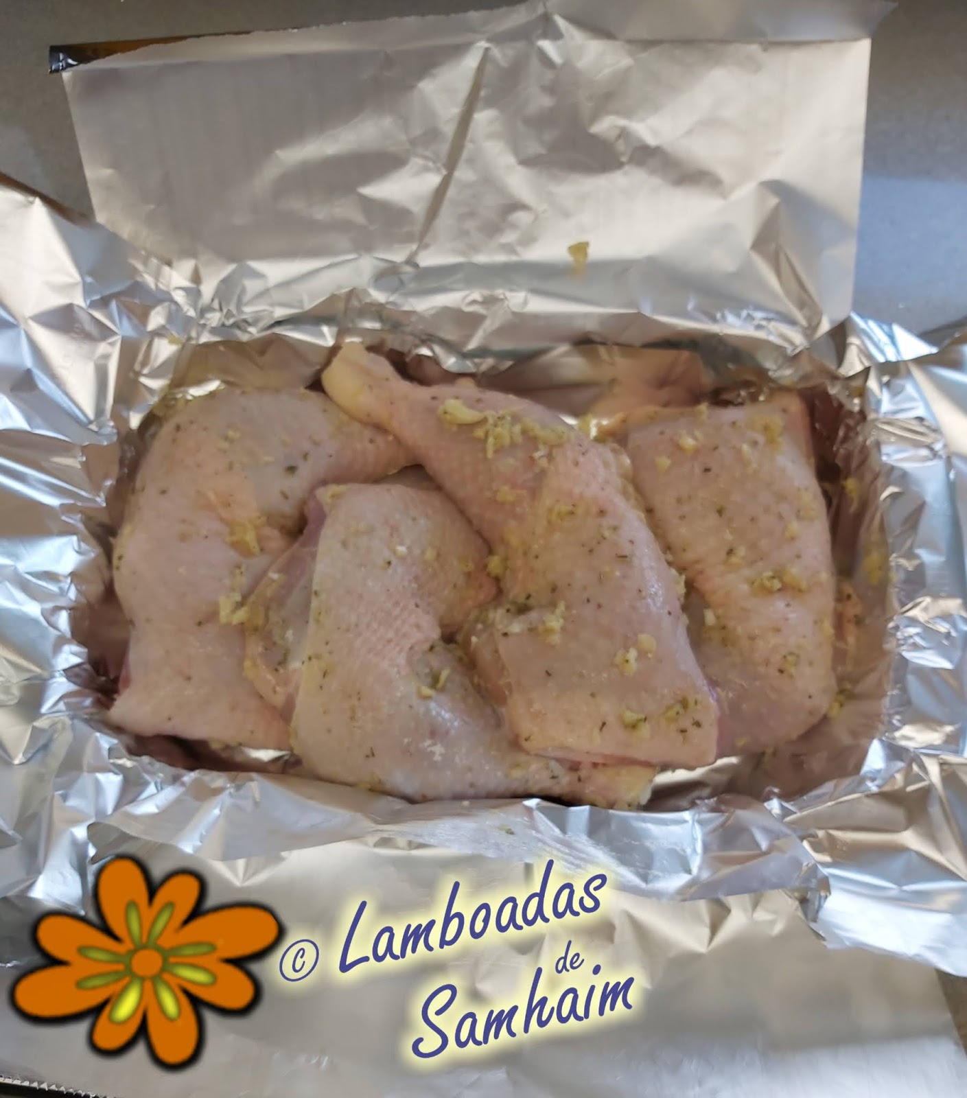 Lamboadas de Samhaim: Pollo asado a las finas hierbas con champiñones ...