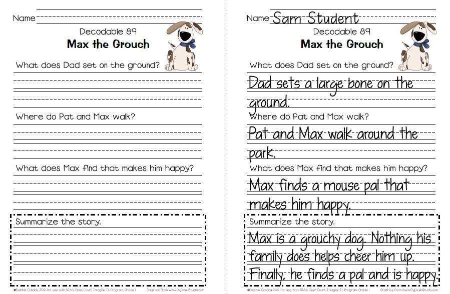 Sailing Through 1st Grade: New... Open Court Decodable Worksheets