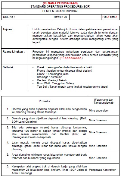 CONTOH SOP PEMBENTUKAN DISPOSAL - wcilik444