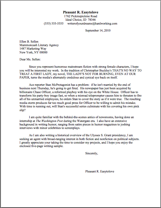 Query Letter Template ~ Resume Letter