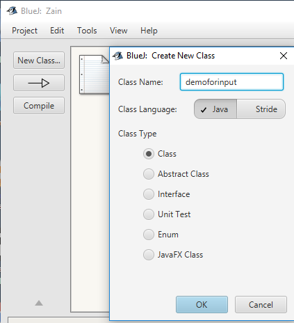 Java Script: Membuat Coding Demo For input Menggunakan BlueJ
