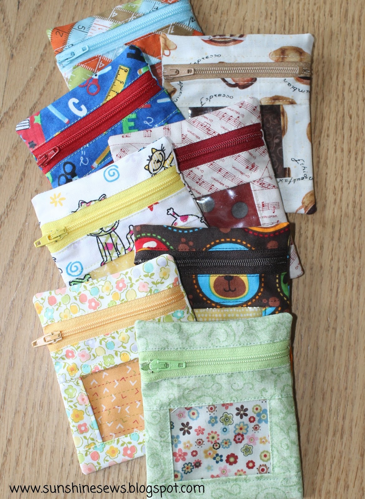 SunShine Sews...: Mini Zipper Pouches
