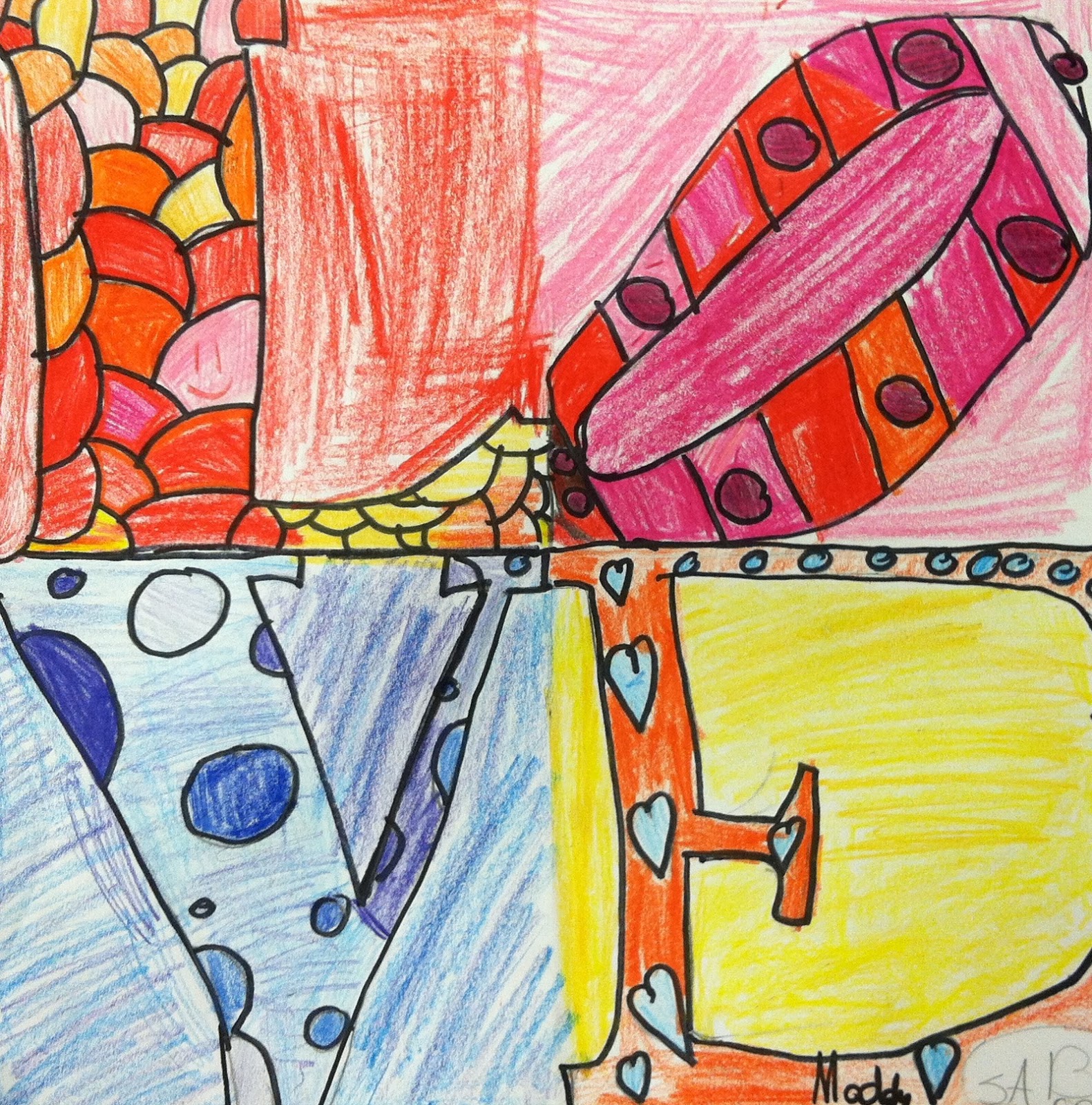 ART with Mrs. A: Third Grade "LOVE" Drawings