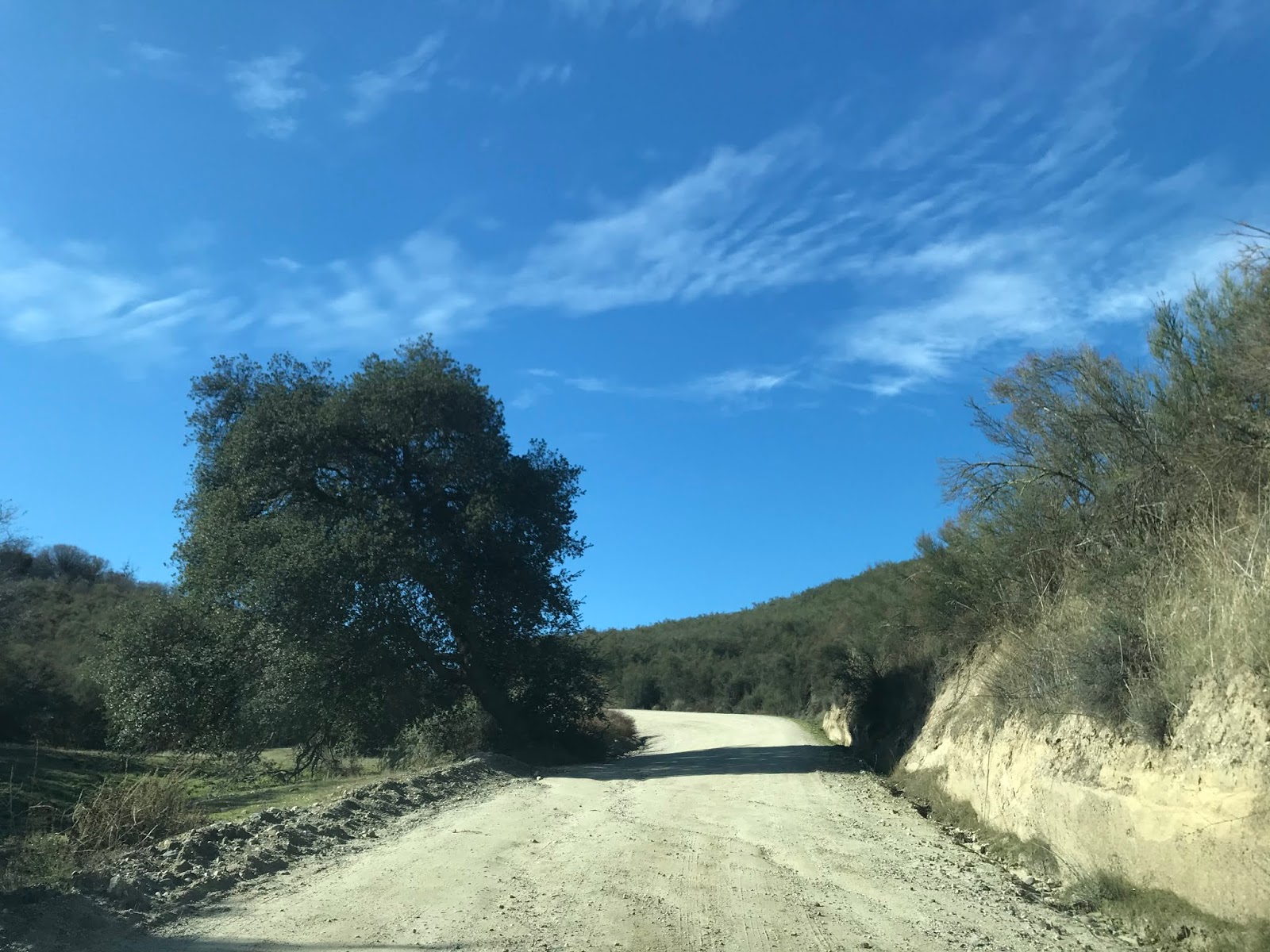 La Gloria Road and Gloria Road; descending the ridge the Gabilan Range ...