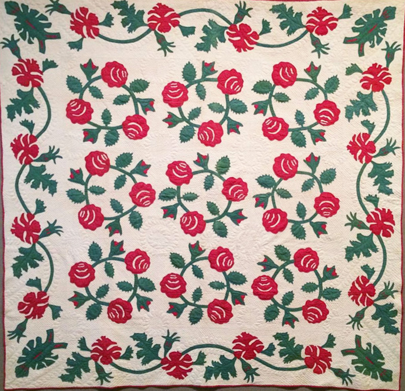 Cloud of Quilt Patterns: Triple Rose Wreath