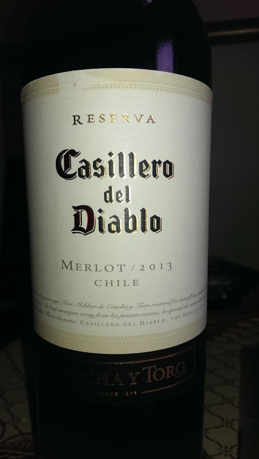 The Cambridge Wine Blogger: Casillero Del Diablo Reserva Merlot 2013