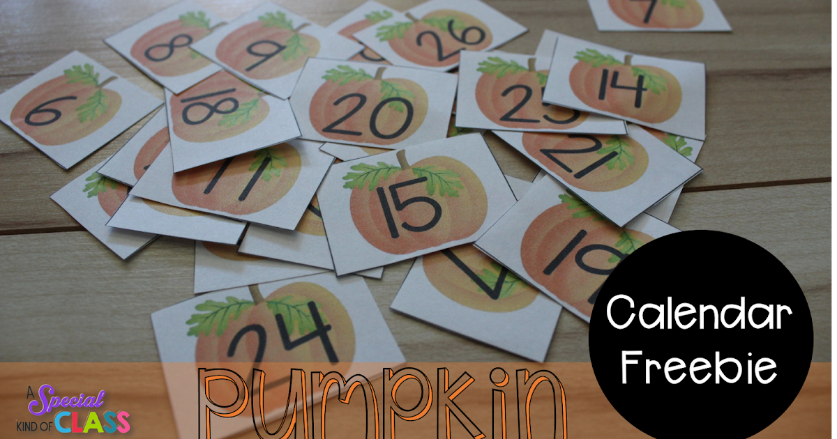 A special kind of class: Free pumpkin calendar numbers
