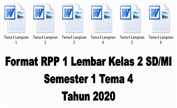 Format RPP 1 Lembar Kelas 2 SD/MI Semester 1 Tema 4 Tahun 2020 - Format ...