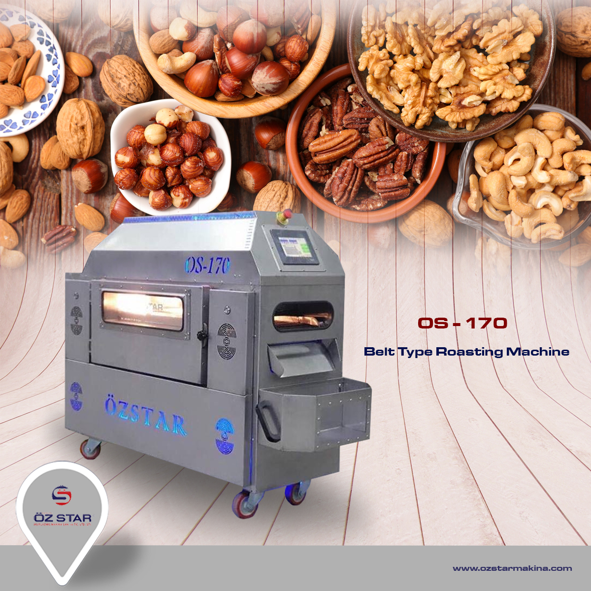 Kuruyemiş Kavurma Fırını: Nuts Roasting Machine | Ozstar Nut Roasting ...