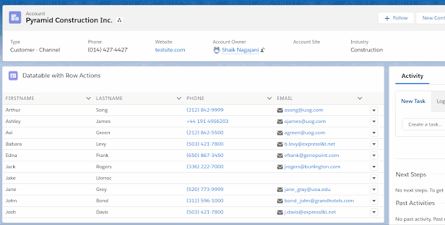 Salesforce Code Crack Lightning Datatable With Row Actions In Lightning Web Componentlwc