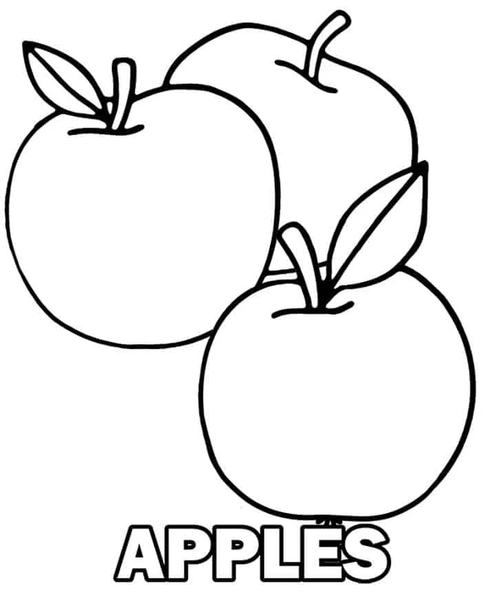 Apple Coloring Pages for Preschoolers [Free Printable] - Yuk Sebar