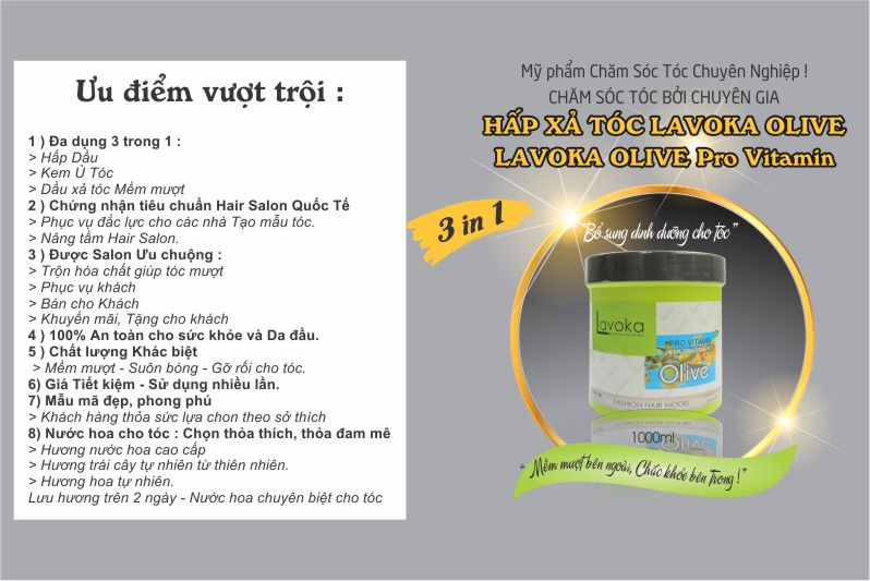 Hấp dầu tóc Lavoka Olive 3 trong 1