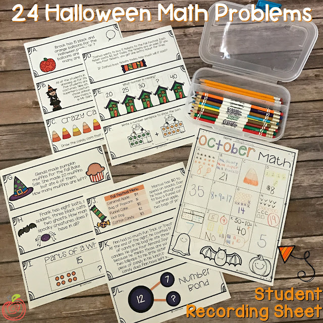 October Math: Halloween Math Problems | TheHappyTeacher