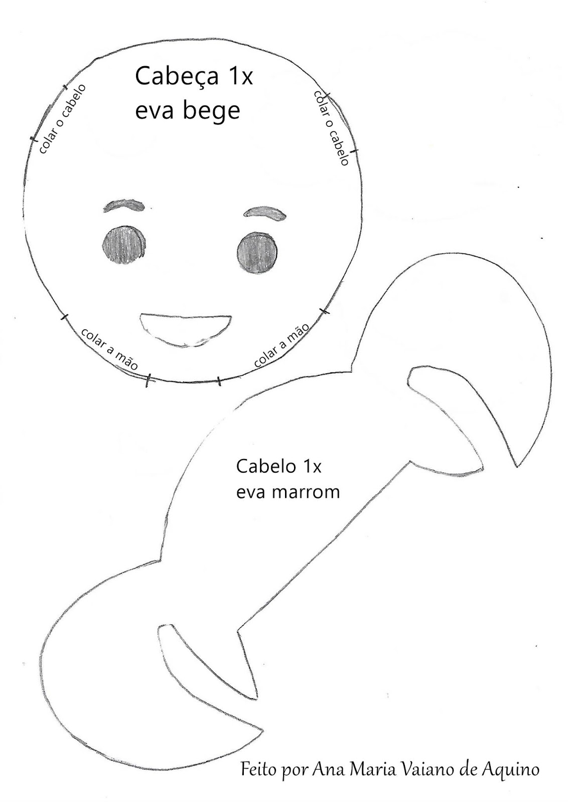 Eu Amo Artesanato: Bonecos de Eva com Moldes e Passo a Passo