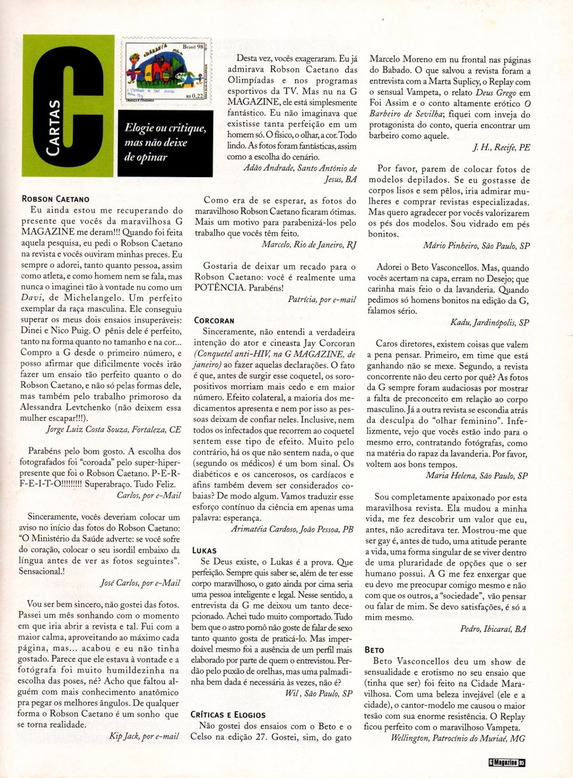 Gatos da G Magazine: Cartas G magazine