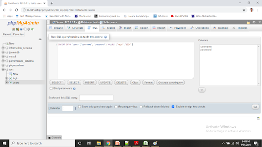 WEB DESIGN: Creating Table in XAMPP-PHP-MySQL Database