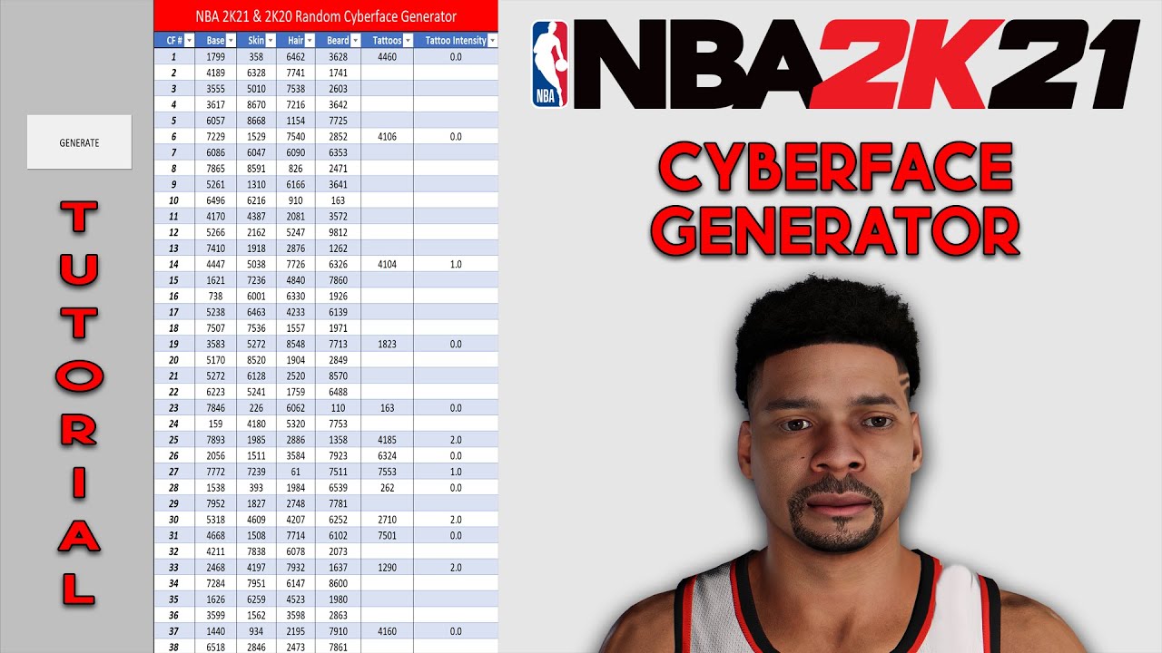 NBA 2K21 Random Cyberface Generator for Jeek's Cyberface Mixer V2 ...