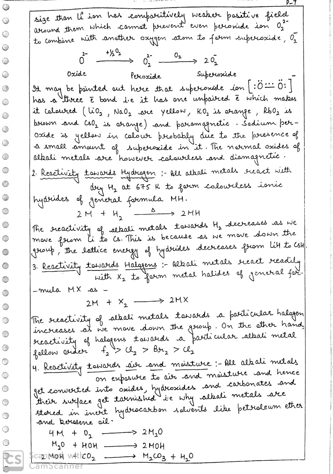 p-Block Elements Handwritten Notes for 11th Chemistry