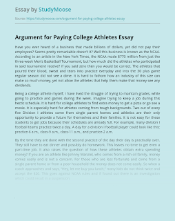 essay examples: Should College Athletes Be Paid Essay
