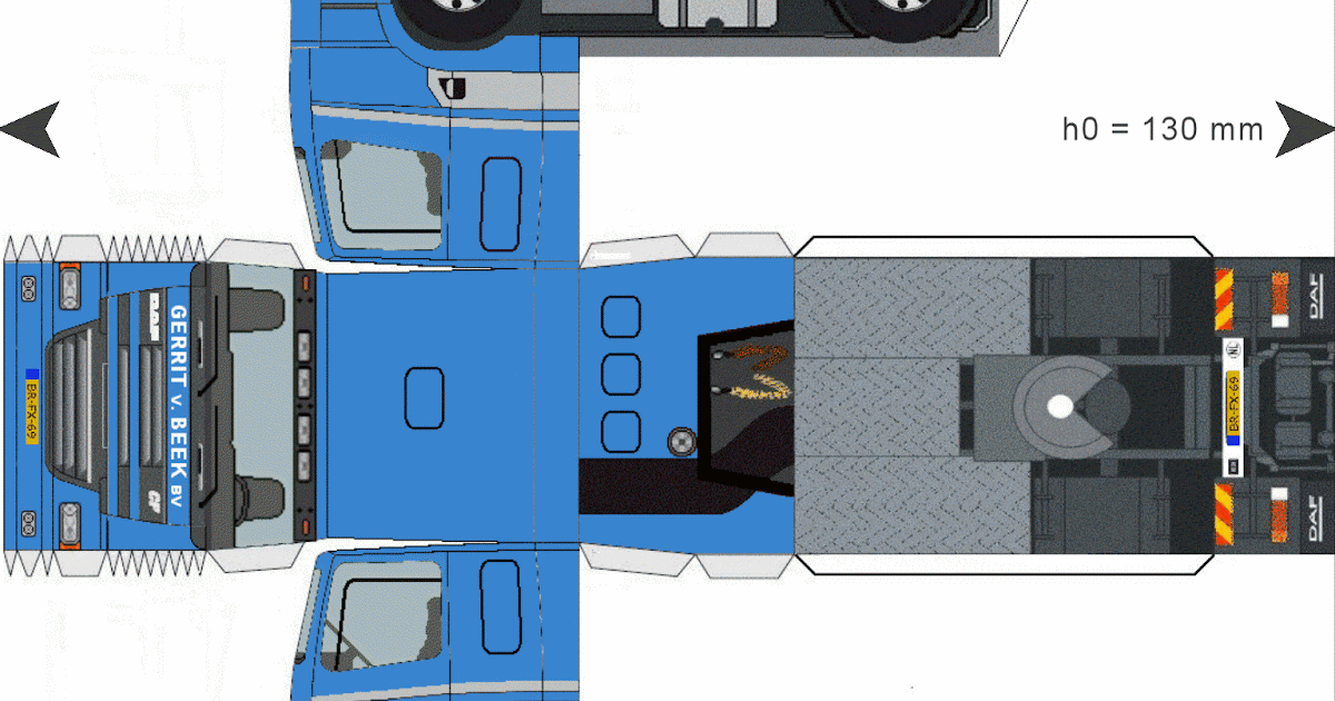 SP. Papel Modelismo: PaperCraft DAF CF - Gerrit van Beek B.V.