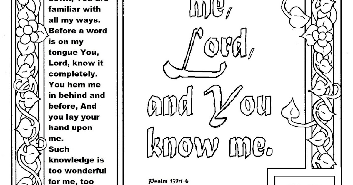 Coloring Pages for Kids by Mr. Adron: Free Psalm 139:1-6 print and ...
