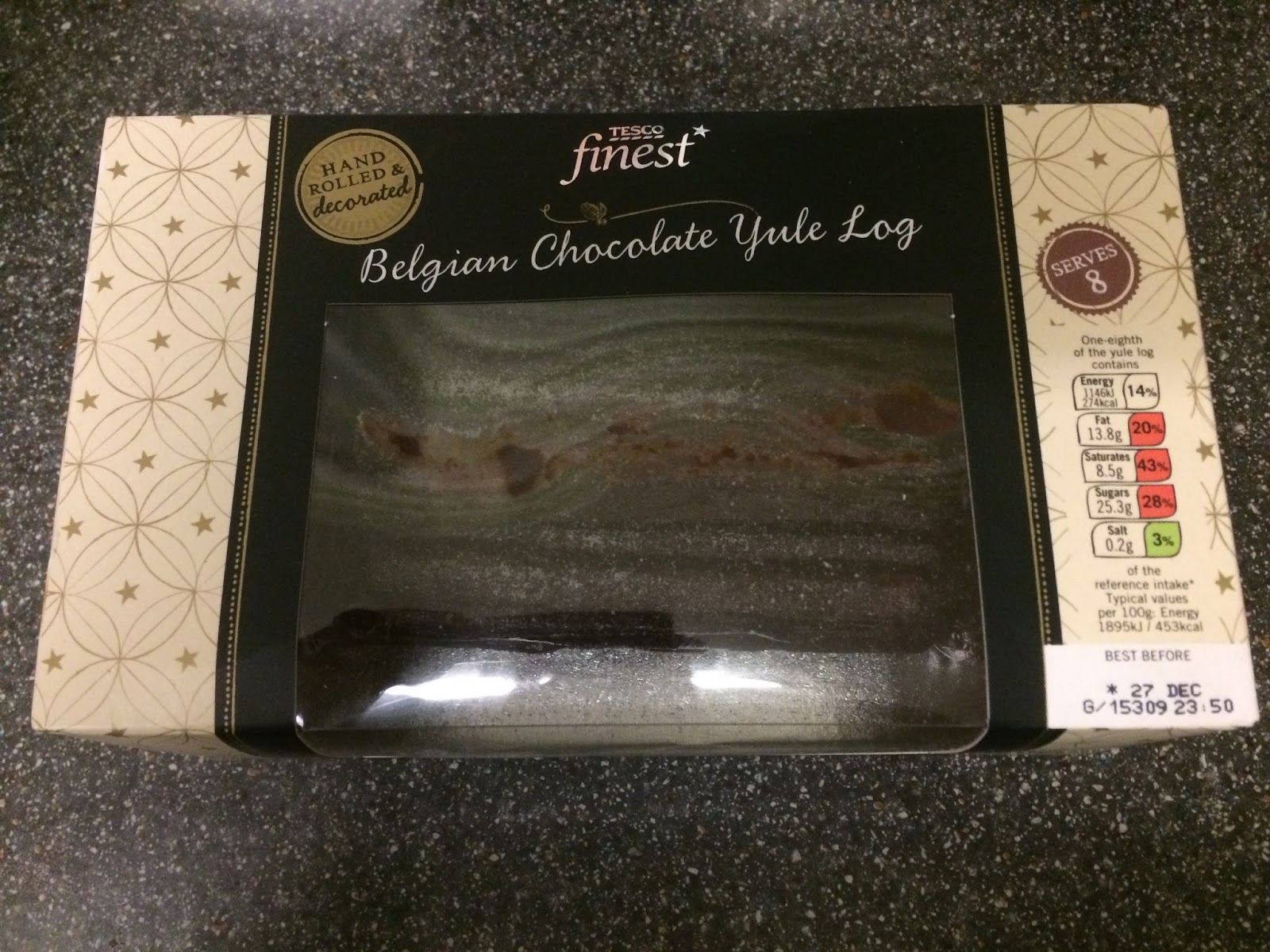 A Review A Day: Today's Review: Tesco Finest Belgian Chocolate Yule Log