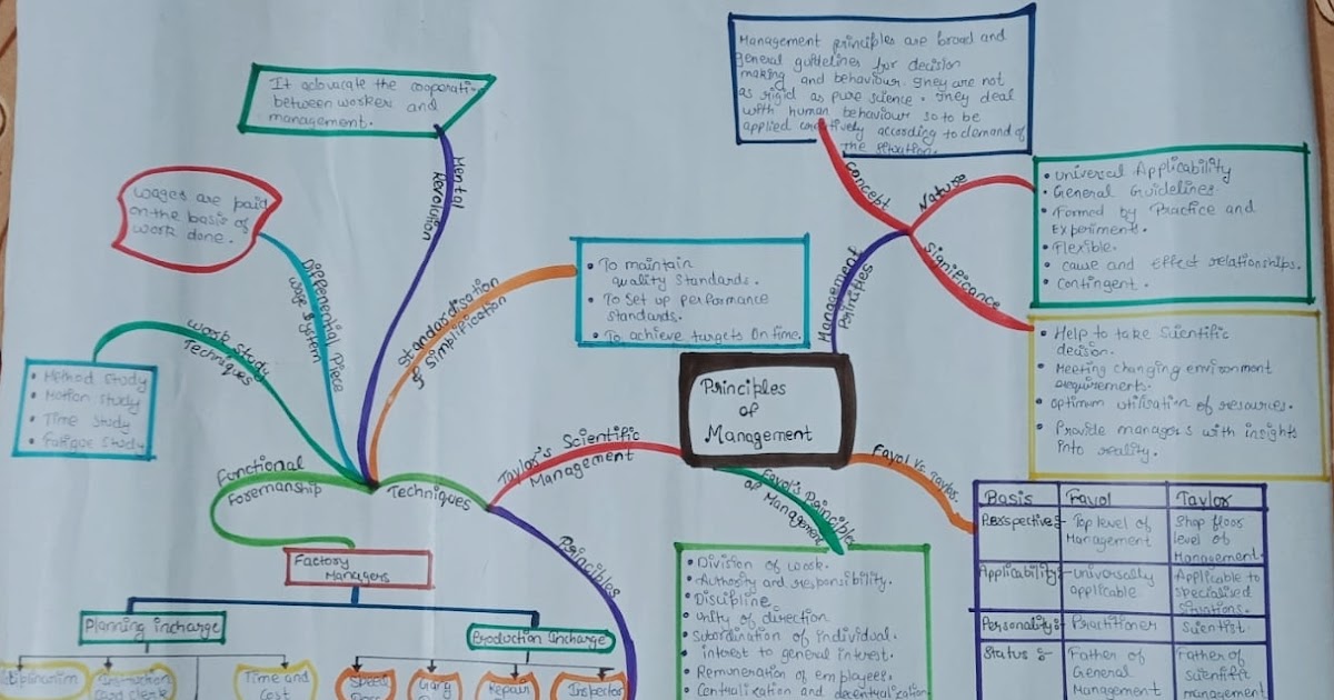Commerce: Mind Map on Principles of Management