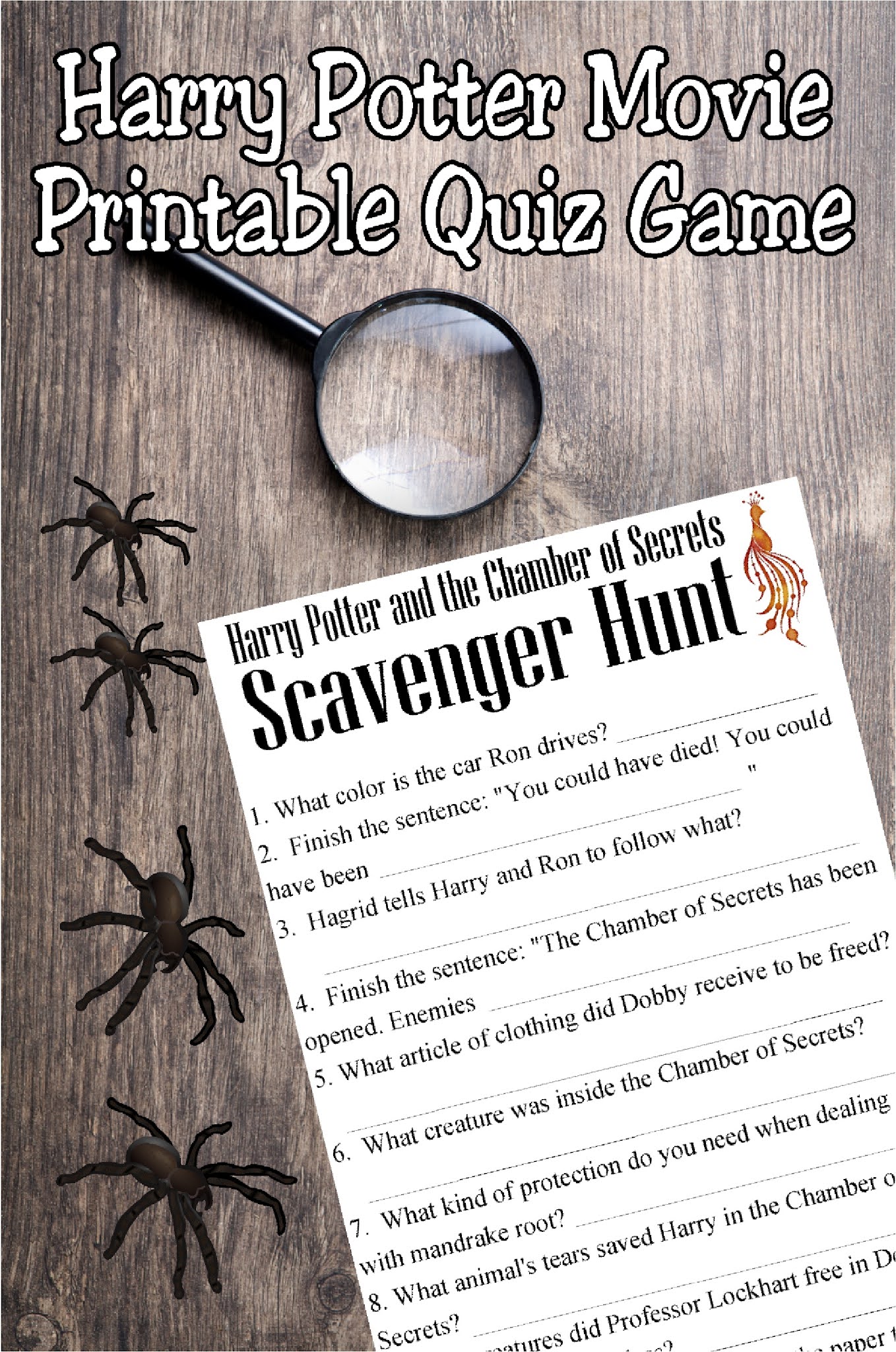 DIY Party Mom: Chamber of Secrets Movie Quiz Printable Game