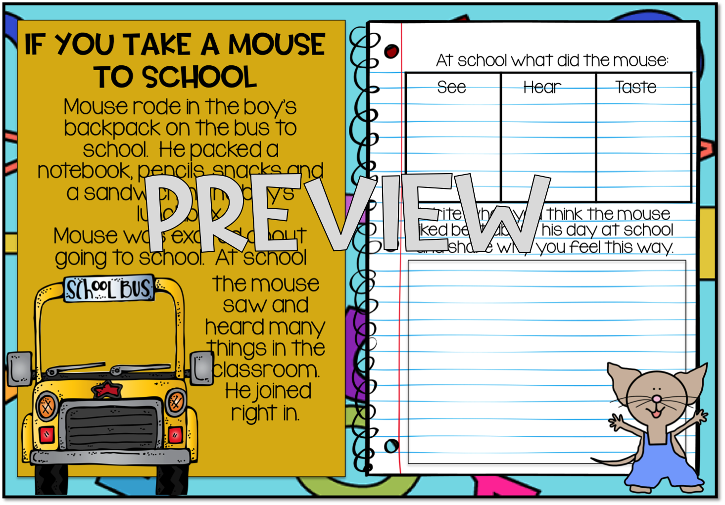 1st Grade Hip Hip Hooray!: If You Take a Mouse to School ... Paper ...