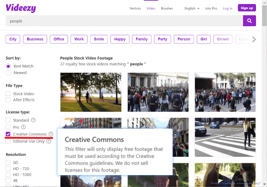 Videezy 高畫質短片素材網站，個人和商業皆可使用免費下載