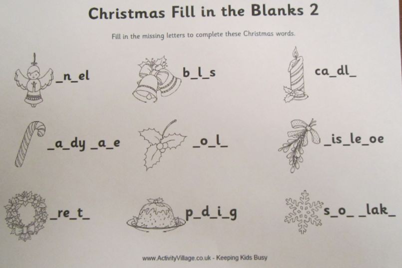 The Popcorn Reader: Christmas Fill in the Blanks: Idea #81