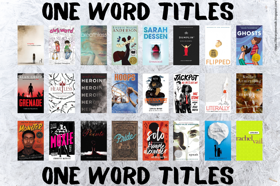 Library Teen Talk: Book Theme Graphic - One Word Titles