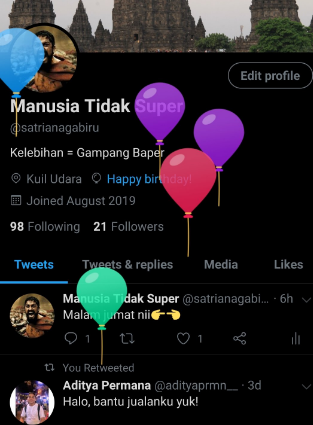 Cara Membuat Halaman Profil Twitter Ada Balon-balonnya - Revesery