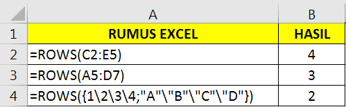 Fungsi Row dan Rows di Excel - OPERATOR MADRASAH