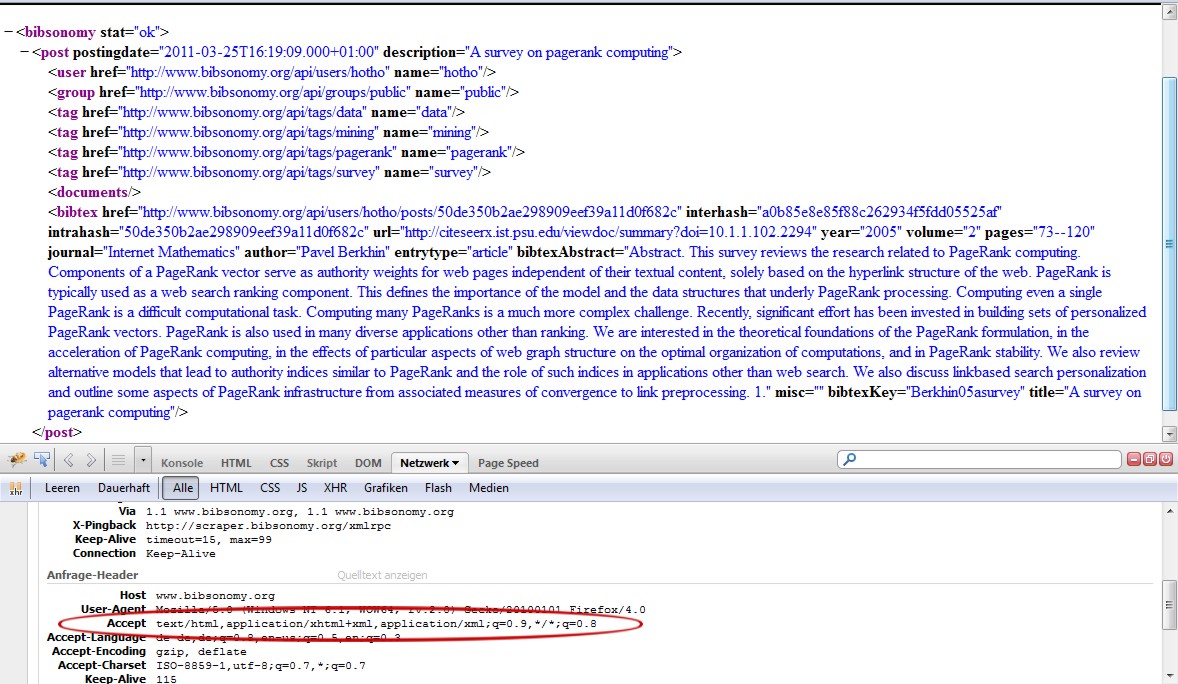Bibsonomy Blog Feature Of The Week Api Outputs Json Instead Of Xml