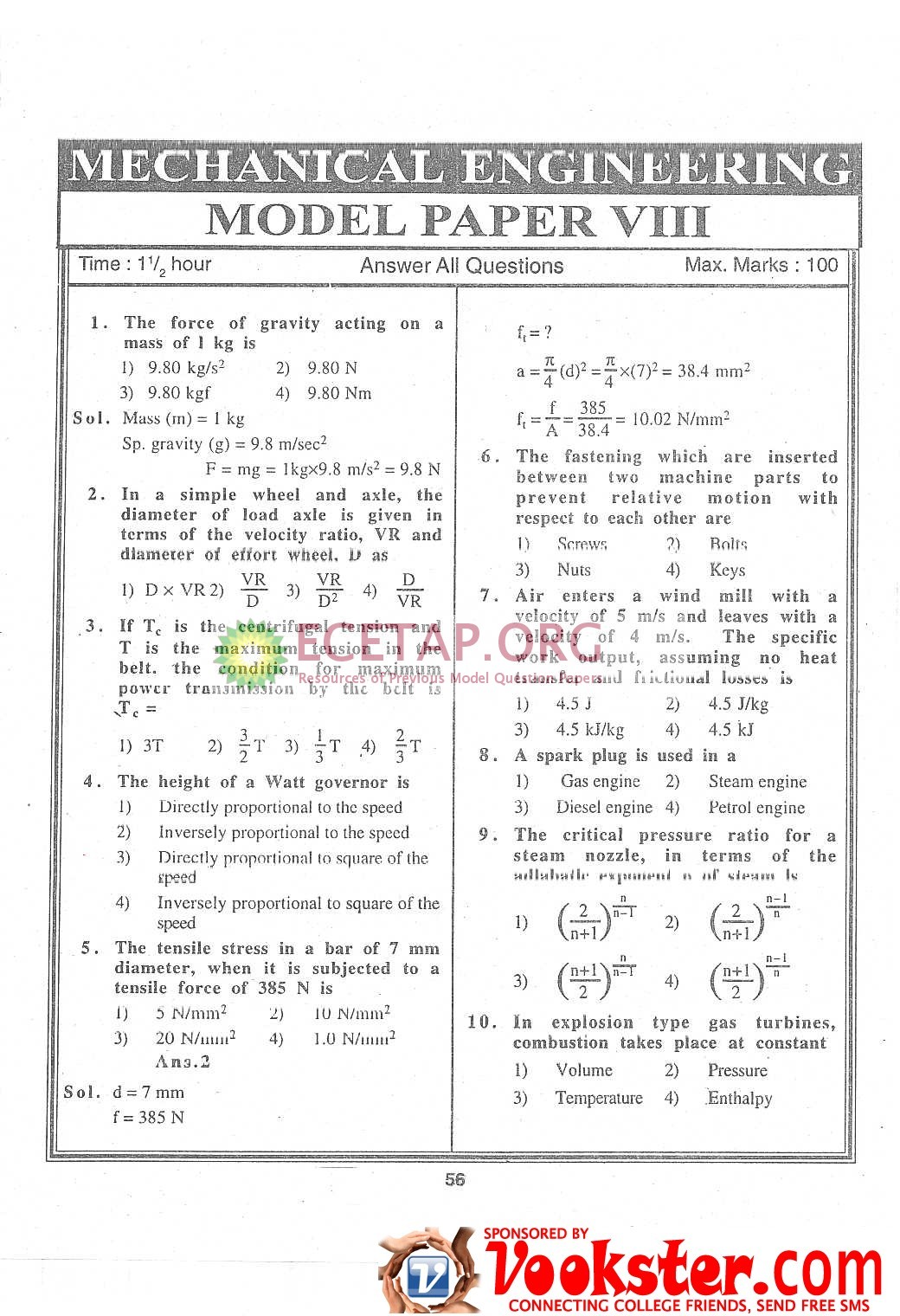 ECETAP - 2016, Previous, Model Papers, Question Papers EEE,ECE,SCE ...