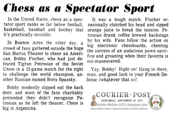 Bobby Fischer 1971: Chess as a Spectator Sport