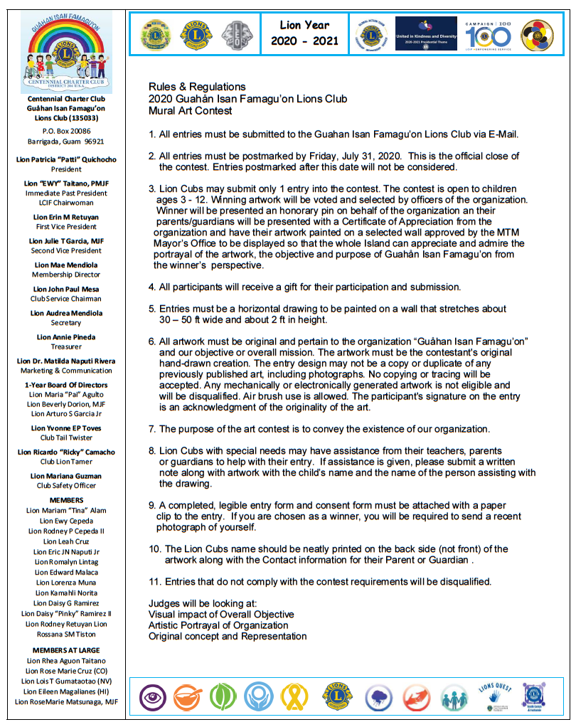 Guåhan Isan Famagu'on Lions Club: 2020 GIFLC Mural Art Contest Rules ...