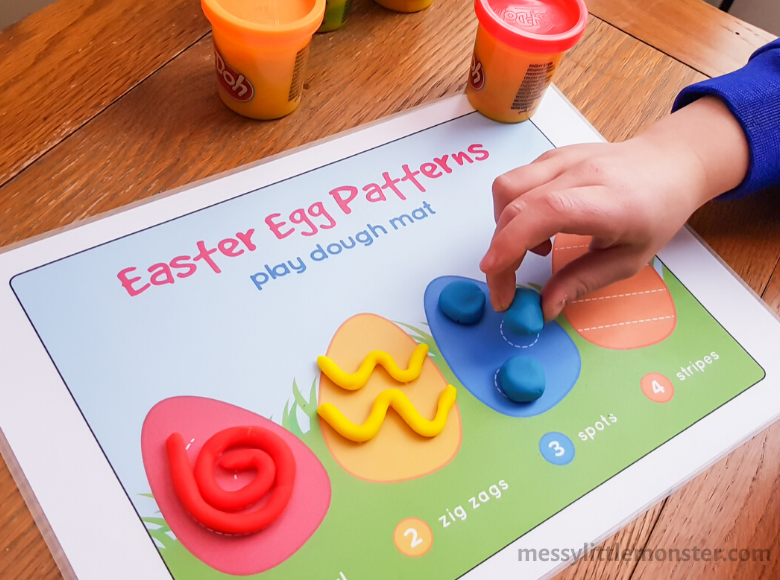 Easter Egg Patterns Playdough Mat - Messy Little Monster