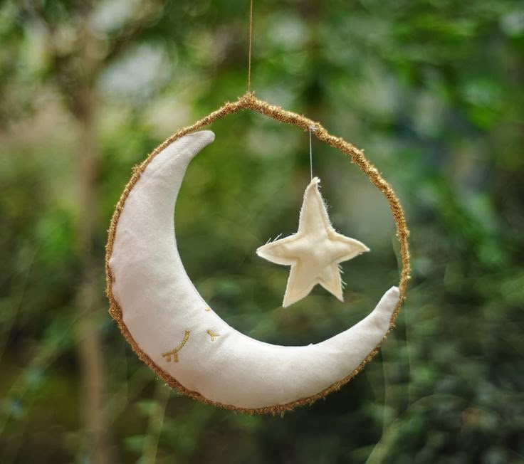 Moon to Moon: New Moon: Moon and Star mobile from Boramiri