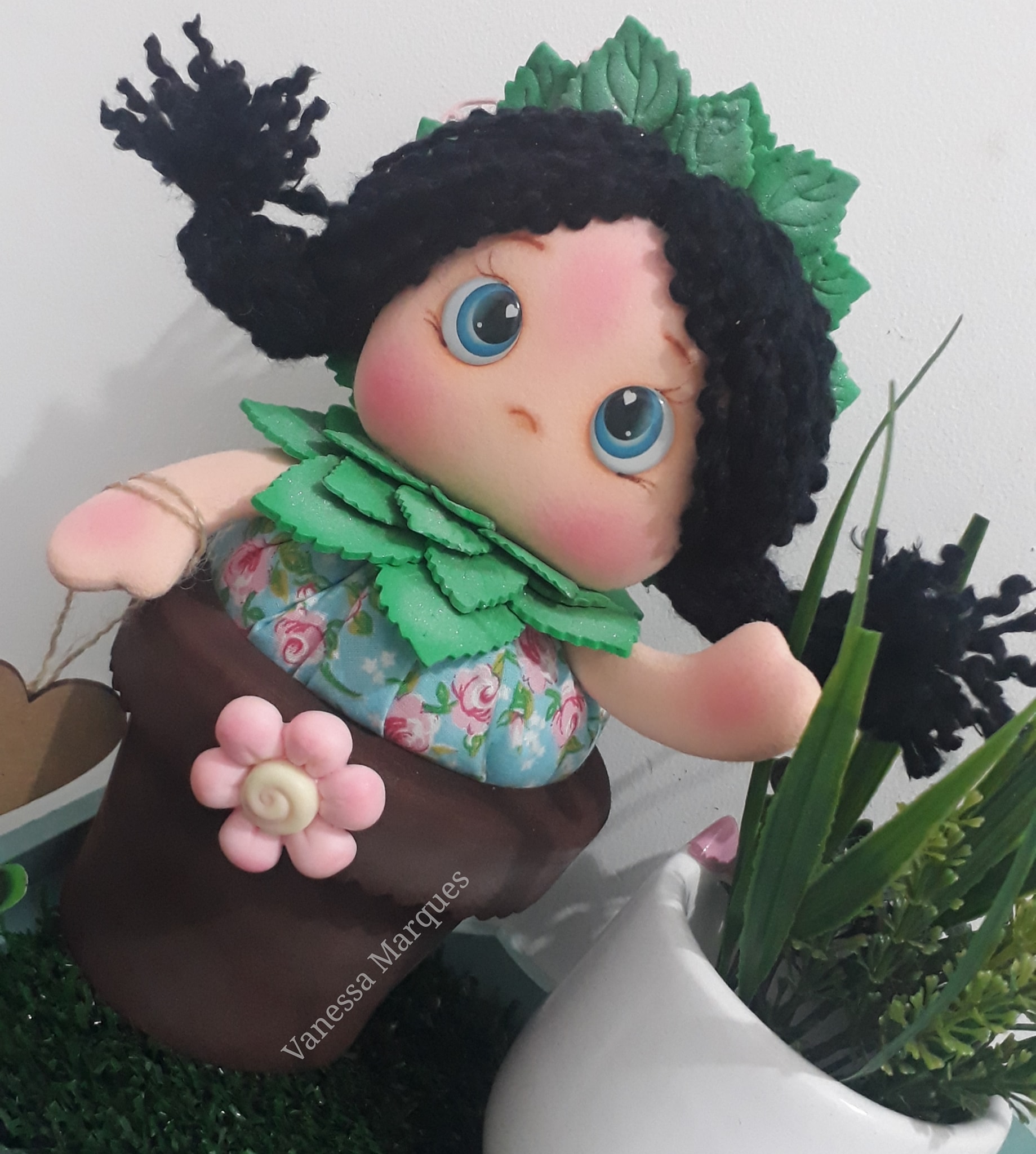 Eu Amo Artesanato: Boneca Flor no Vaso em Eva com Molde