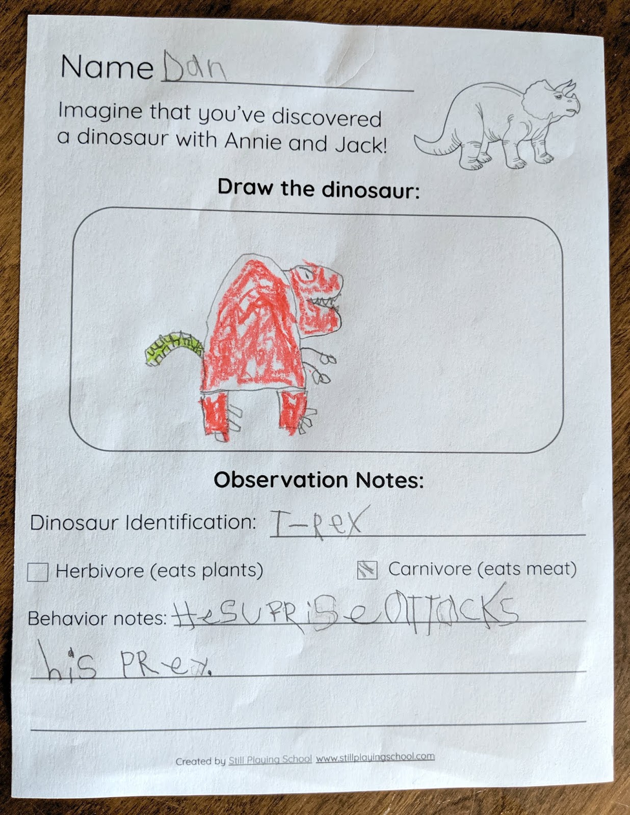 Dinosaur Report | Still Playing School