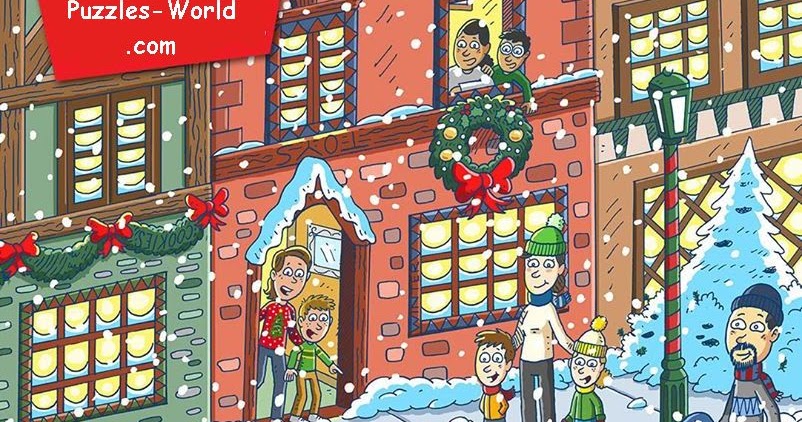 Can you find all seven words hidden within this festive scene ...