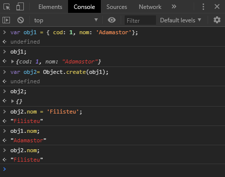 JS - Criação de objetos