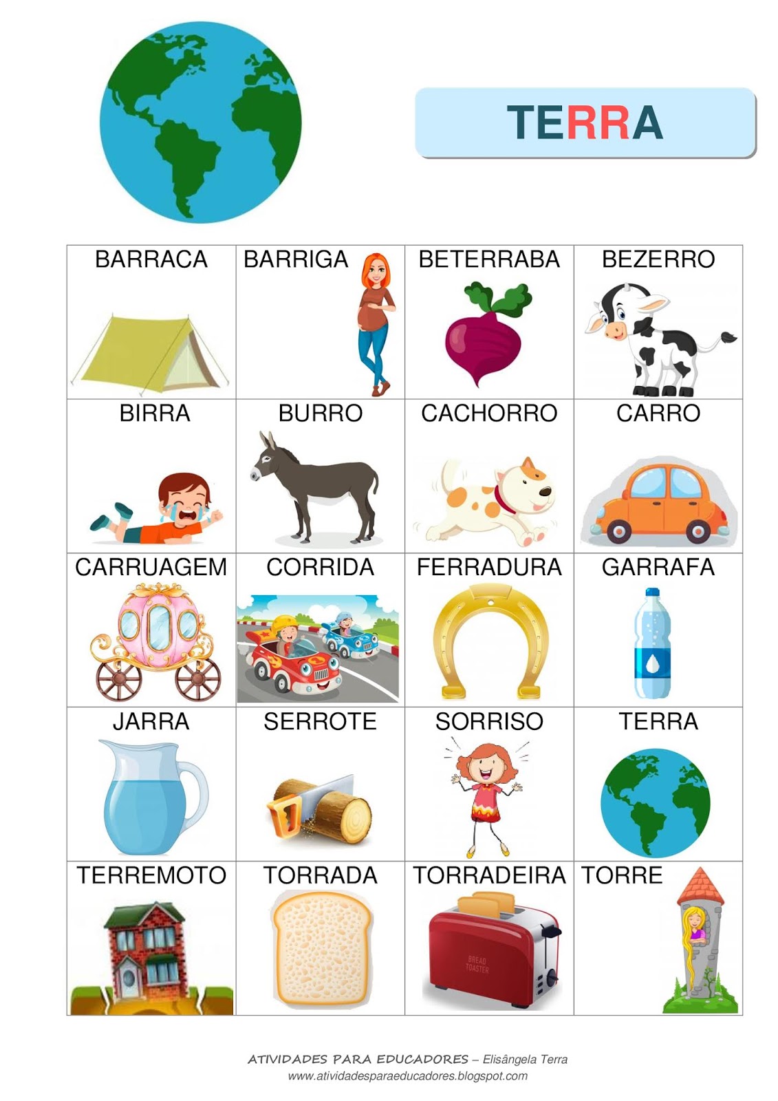 ATIVIDADES PARA EDUCADORES: Ortografia - Atividades com palavras que têm RR ATIVIDADES PARA EDUCADORES: Ortografia - Atividades com palavras que têm RR